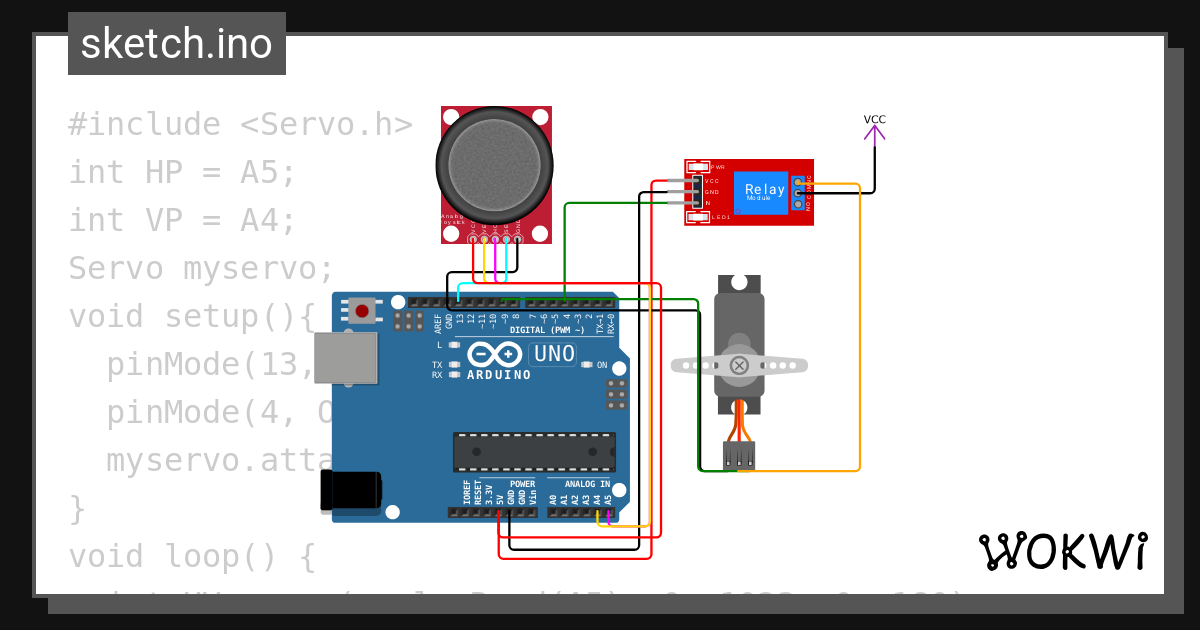 Servo And Analog With Relay Switch Wokwi Esp32 Stm32 Arduino Simulator 4256