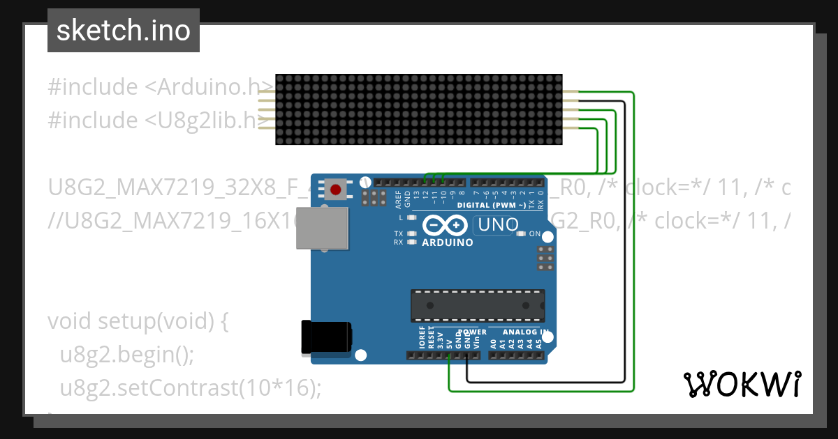 Matrix Display - Wokwi ESP32, STM32, Arduino Simulator