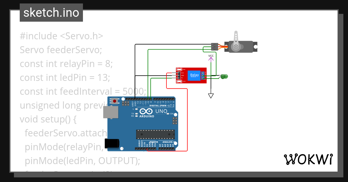 Fish Feeder with Relay Switch - Wokwi ESP32, STM32, Arduino Simulator
