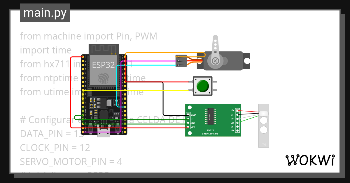 alimentador mascotas esp32 - Wokwi ESP32, STM32, Arduino Simulator