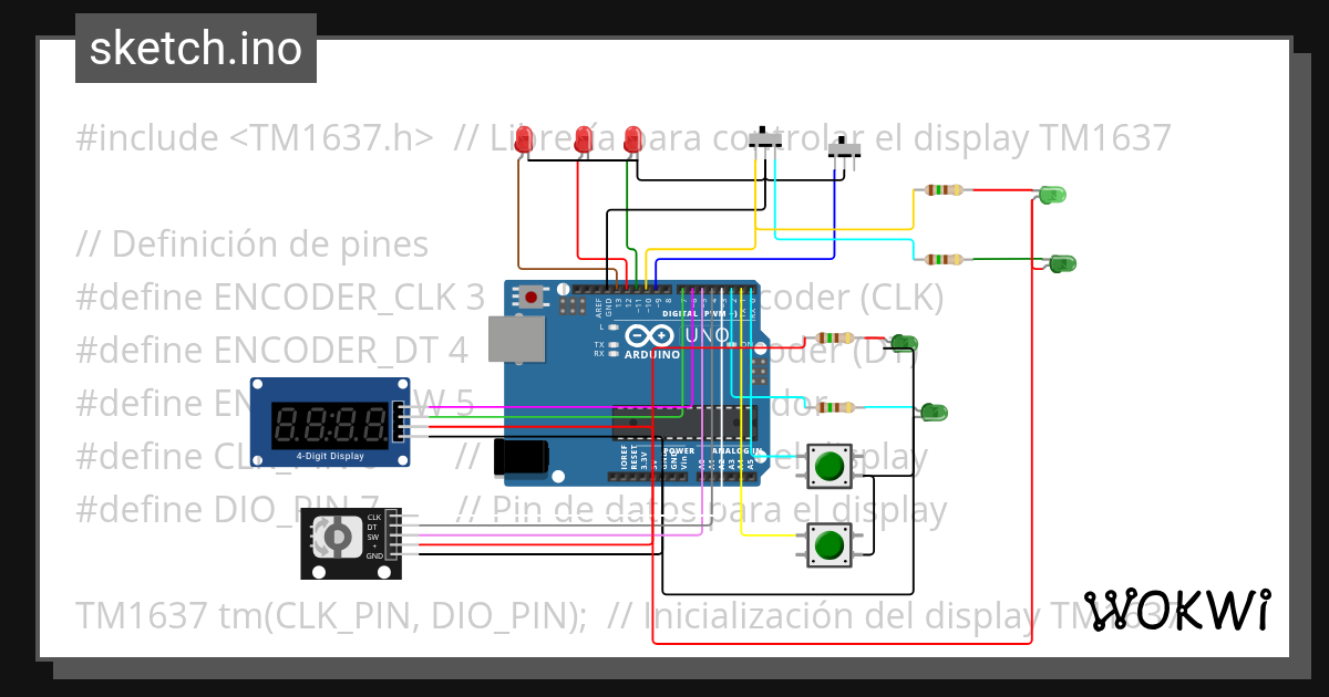 Encoder y pwm - Wokwi ESP32, STM32, Arduino Simulator