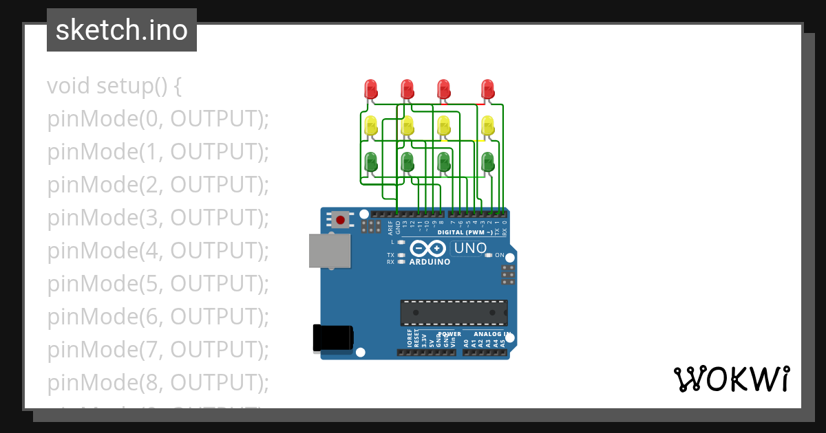 Modul lampu merah - Wokwi ESP32, STM32, Arduino Simulator