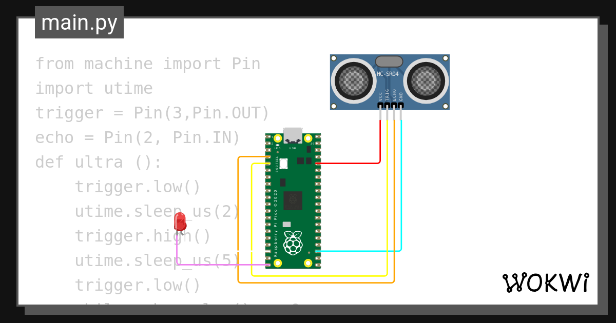 Ultrasonic Sensor Raspberry Pi Mz Wokwi Esp32 Stm32 Arduino Simulator 1177