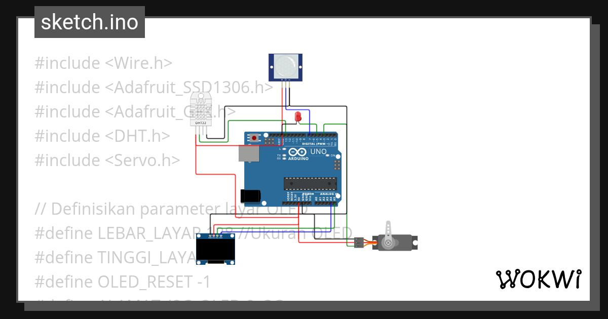 PIR+DHT 22_M Farhat Fathurrahman (XII-8) - Wokwi ESP32, STM32, Arduino Simulator
