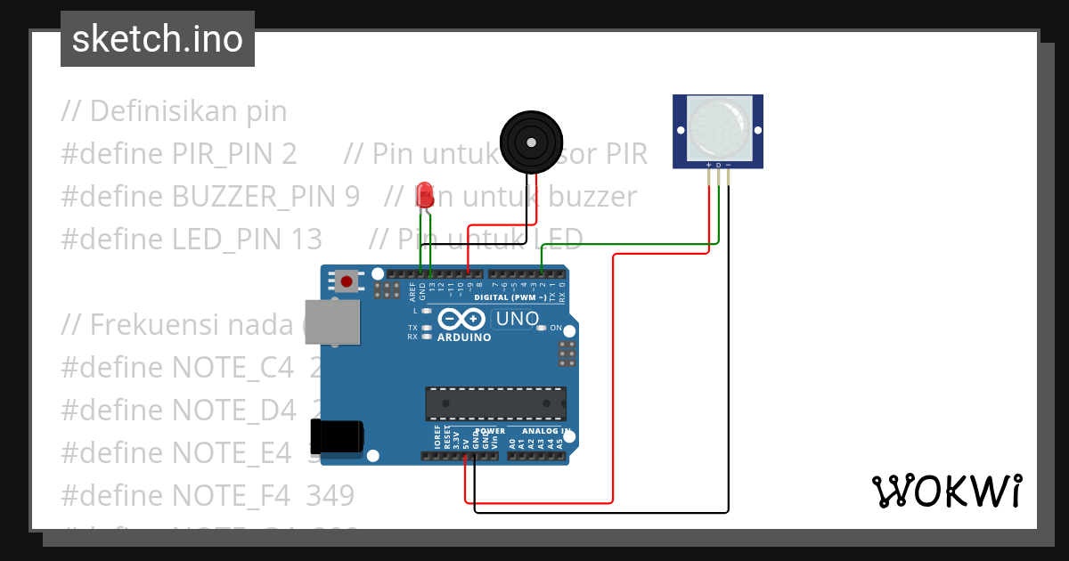 SENSOR PIR - Wokwi ESP32, STM32, Arduino Simulator