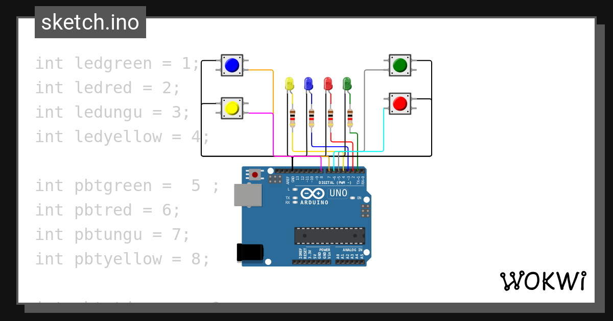 Xii A3 Rizal Maulana Pushbutton Lampu 4 Wokwi Esp32 Stm32 Arduino Simulator 