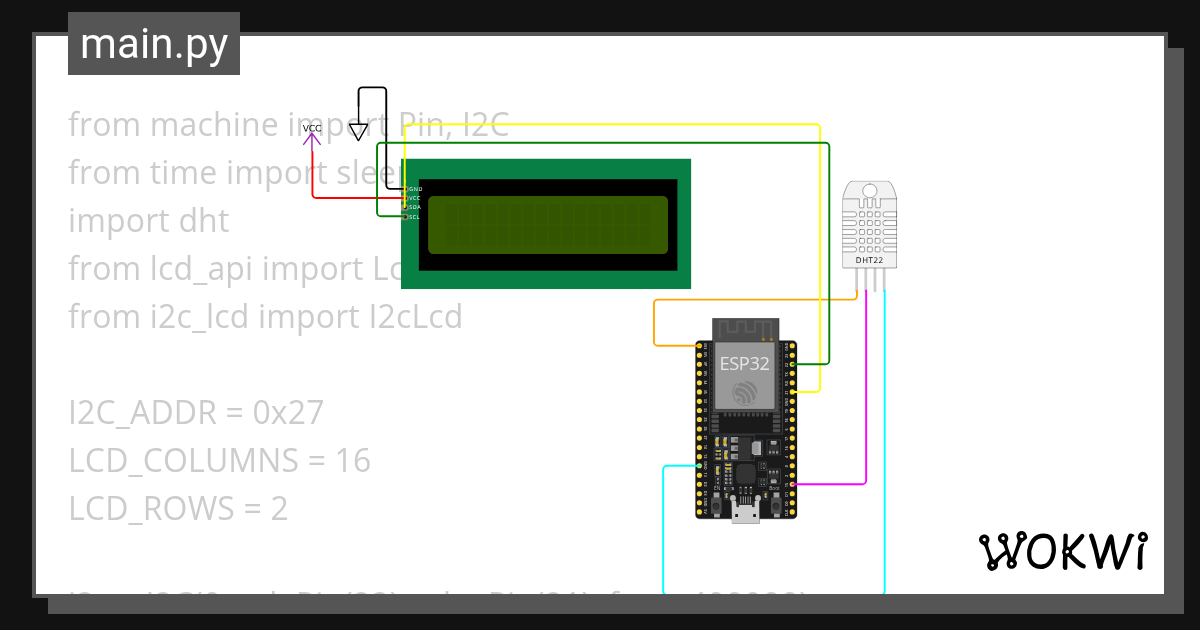 Temp and Humidity sensor 1 - Wokwi ESP32, STM32, Arduino Simulator