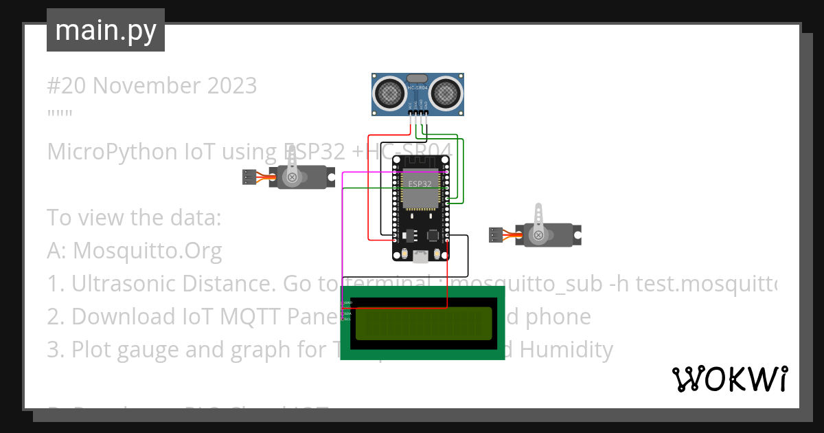 W5 OCT24 ESP32+HC-SR04 MicroPhyton+MQTT TASK MOHD FATHURRAHMAN - Wokwi ESP32, STM32, Arduino ...