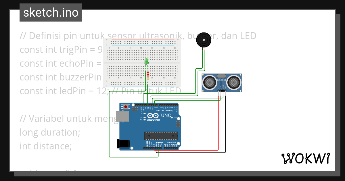 Alat Bantu untuk tuna netra - Wokwi ESP32, STM32, Arduino Simulator