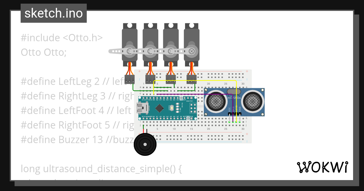 otto ultrasonico - Wokwi ESP32, STM32, Arduino Simulator