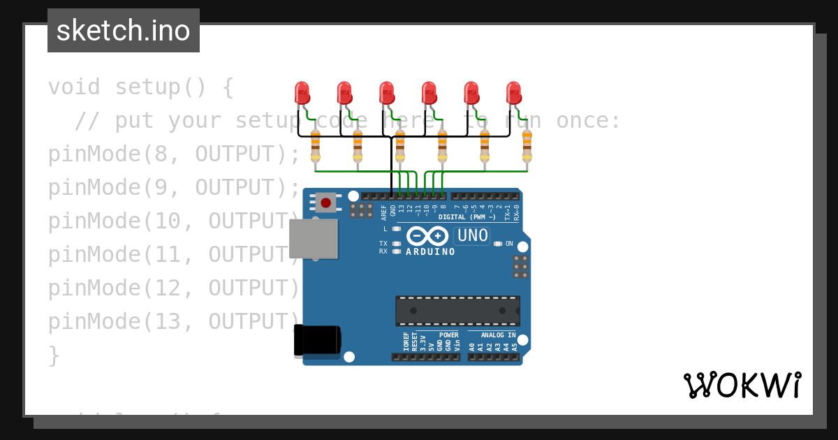 6 Lampu Wokwi Esp32 Stm32 Arduino Simulator 5963