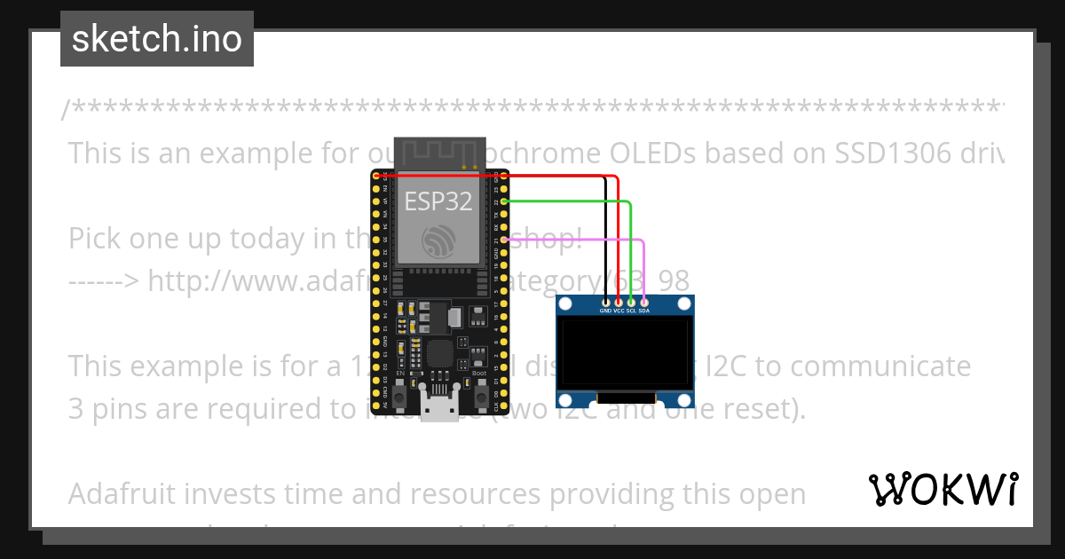 Test Oled Wokwi Esp32 Stm32 Arduino Simulator 