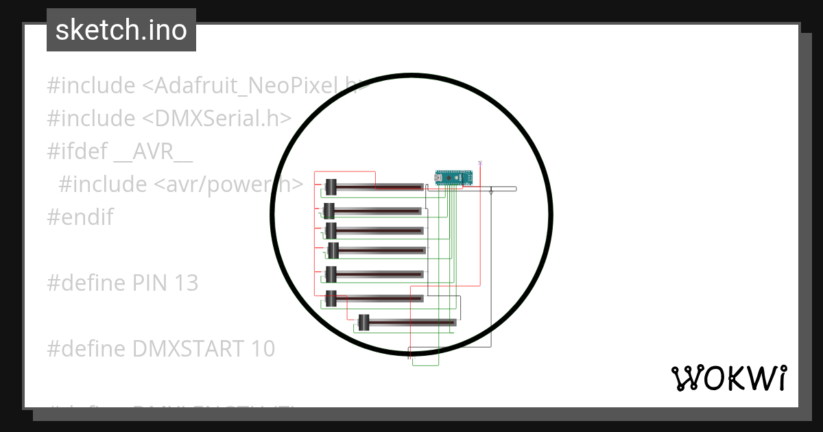 Nano adress leds microLed - Wokwi ESP32, STM32, Arduino Simulator