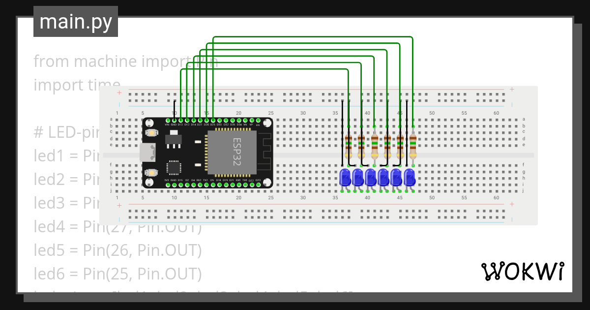 P1_L10 knight rider - Wokwi ESP32, STM32, Arduino Simulator