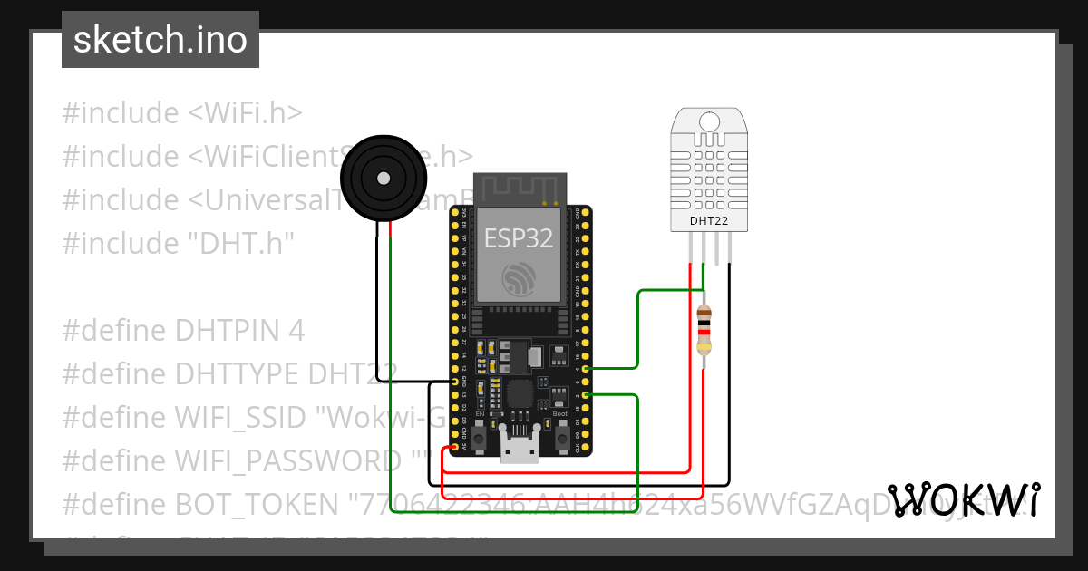 Pertemuan_12_23065017_Adib Al Fikri_Tugas 2 DHT22 dan Buzzer - Wokwi ESP32, STM32, Arduino Simulator