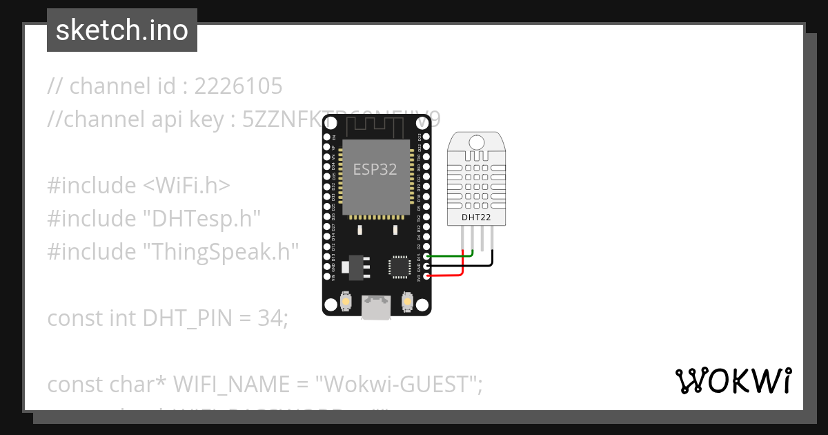 esp32-dht22-thingspeak Copy - Wokwi ESP32, STM32, Arduino Simulator