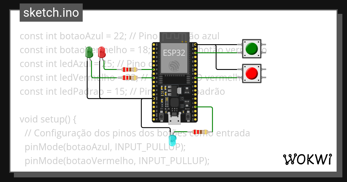 led aviso - Wokwi ESP32, STM32, Arduino Simulator