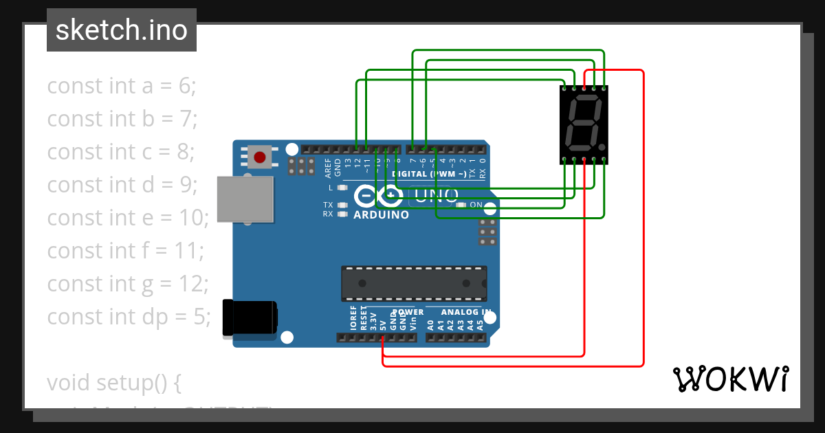 seven segment - Wokwi ESP32, STM32, Arduino Simulator