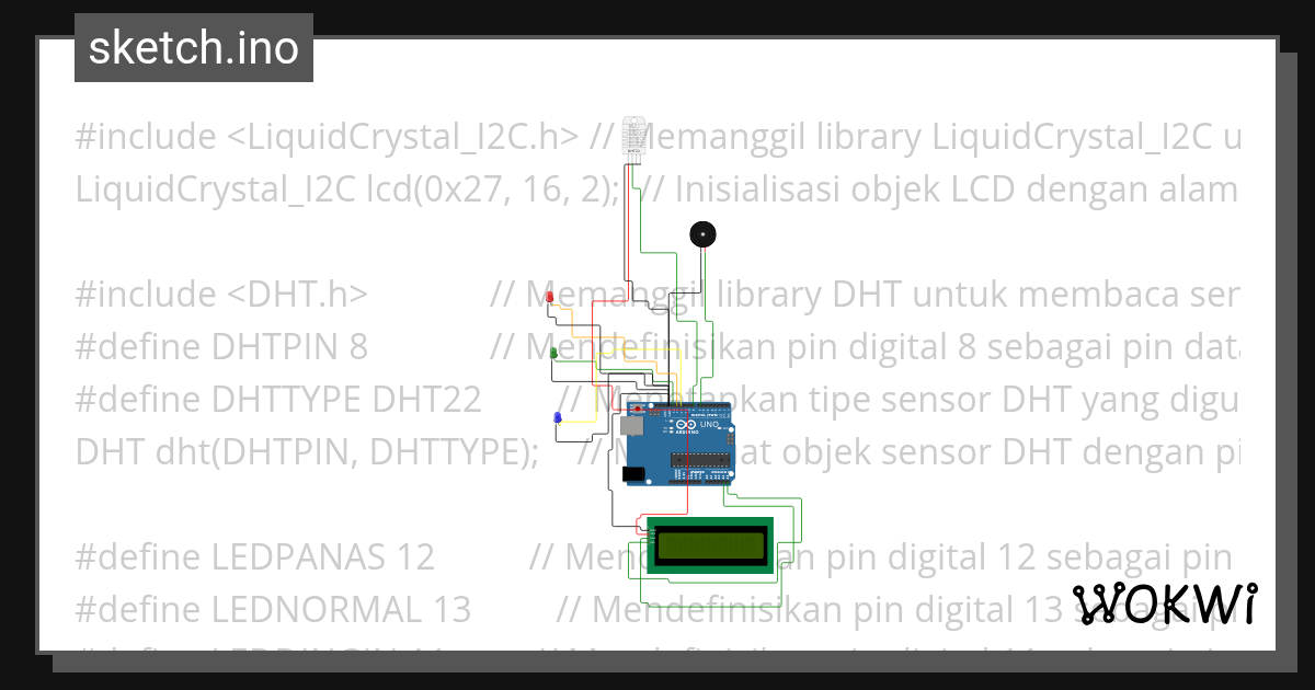 Sensor suhu With lamp n buzzer Copy - Wokwi ESP32, STM32, Arduino Simulator