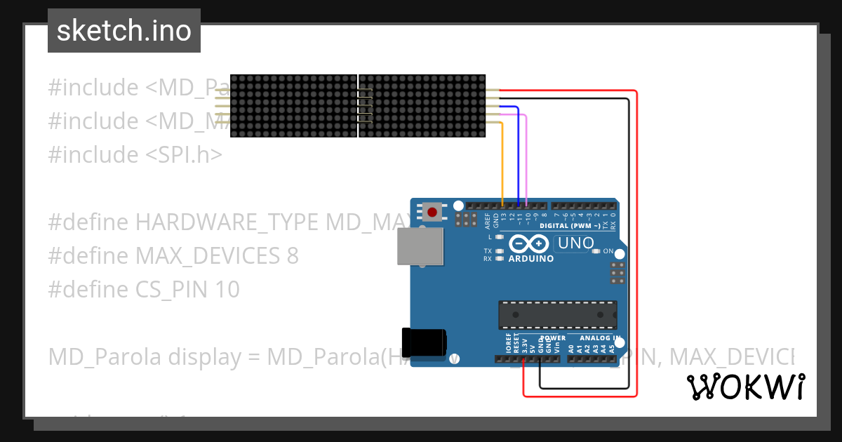 Dot matrix displayPPPP Copy - Wokwi ESP32, STM32, Arduino Simulator