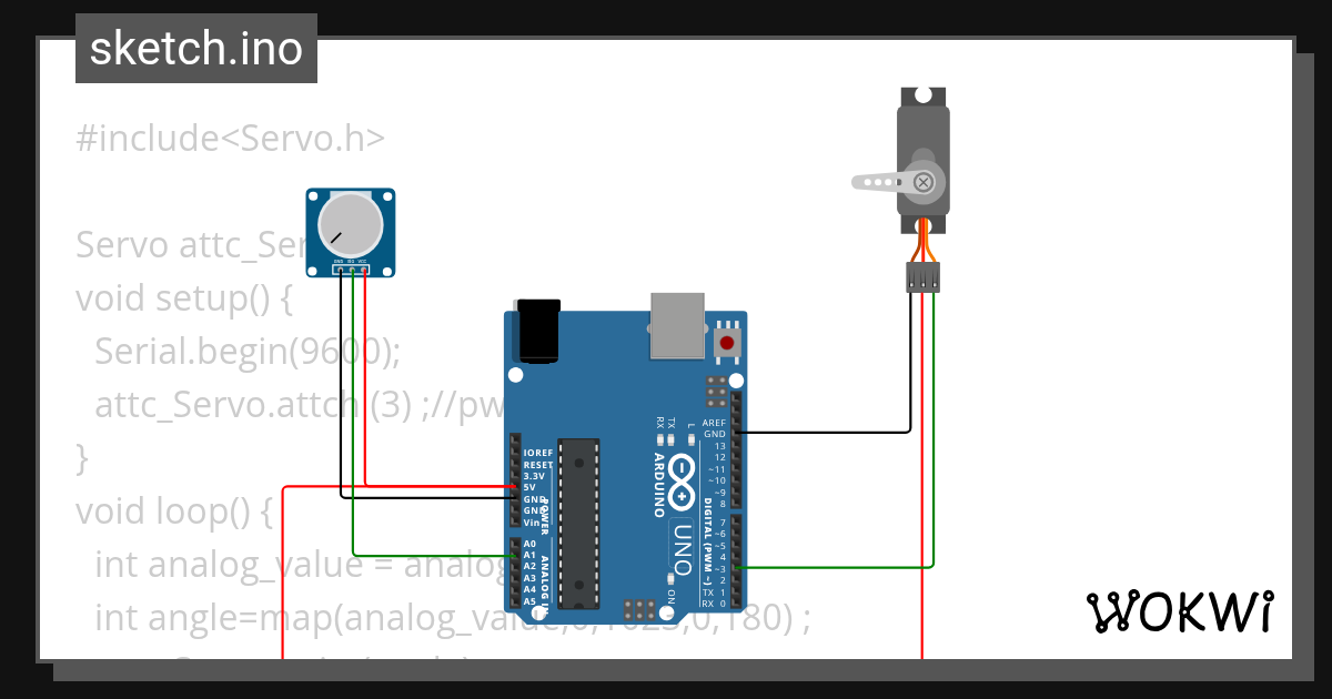servo motor map 0 1023 0 180 - Wokwi ESP32, STM32, Arduino Simulator