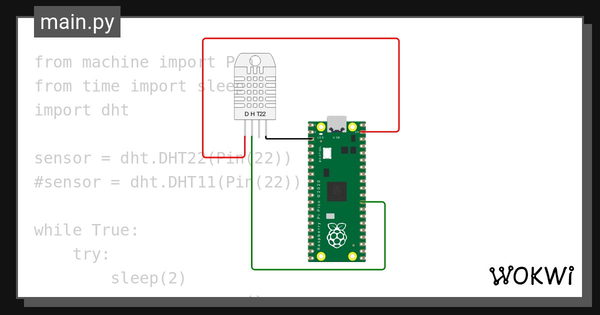 DHT22 Python - Wokwi ESP32, STM32, Arduino Simulator DHT22 Python - Wokwi ESP32, STM32, Arduino Simulator