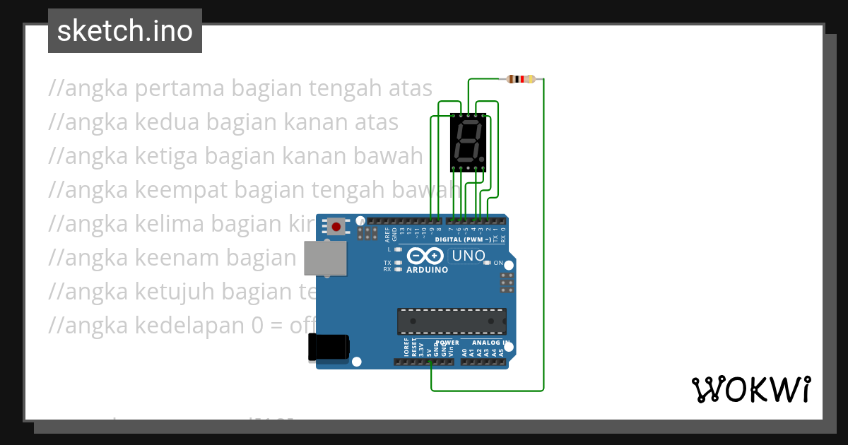 Praktikum 7 Segment dan Arduino dengan Wokwi - Wokwi ESP32, STM32, Arduino Simulator