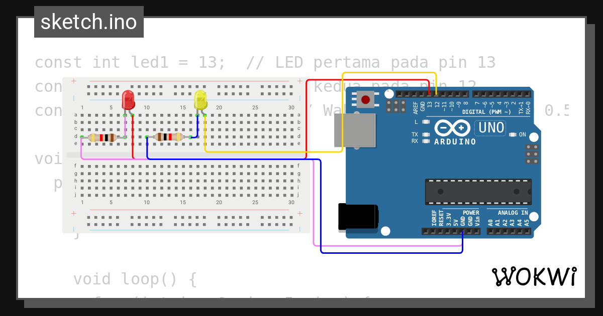 Soal 1 Modif Led Kelap Kelip Wokwi Esp32 Stm32 Arduino Simulator 