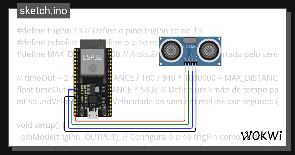 HC-SR04 Copy - Wokwi ESP32, STM32, Arduino Simulator