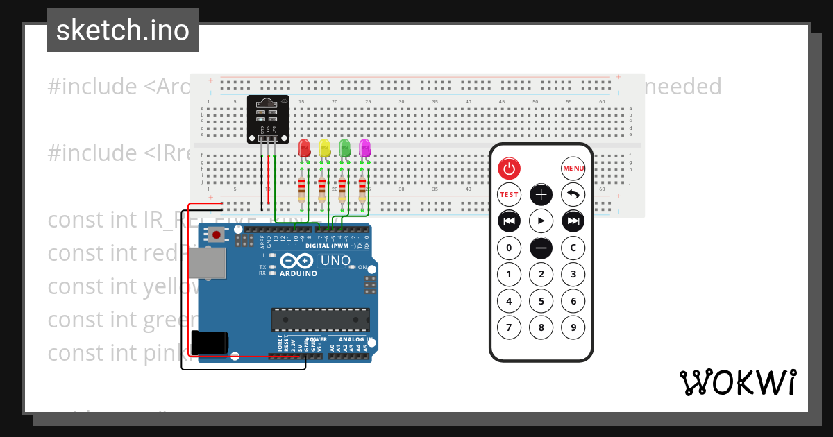 IR remote - Wokwi ESP32, STM32, Arduino Simulator
