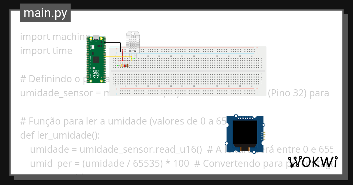 sensor humidade - Wokwi ESP32, STM32, Arduino Simulator