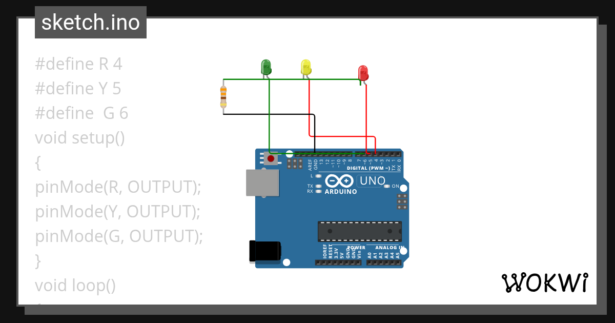 PROJECT 3 traffic light - Wokwi ESP32, STM32, Arduino Simulator