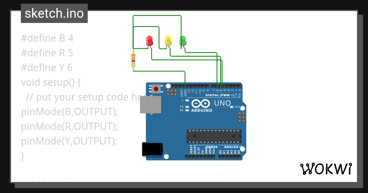 project 3 TRAFFIC LIGHT - Wokwi ESP32, STM32, Arduino Simulator
