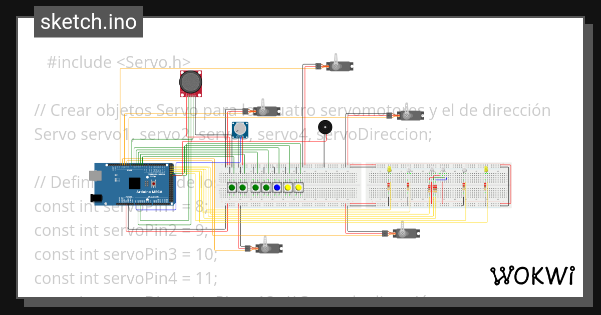 Proyecto coche paso 3 - Wokwi ESP32, STM32, Arduino Simulator
