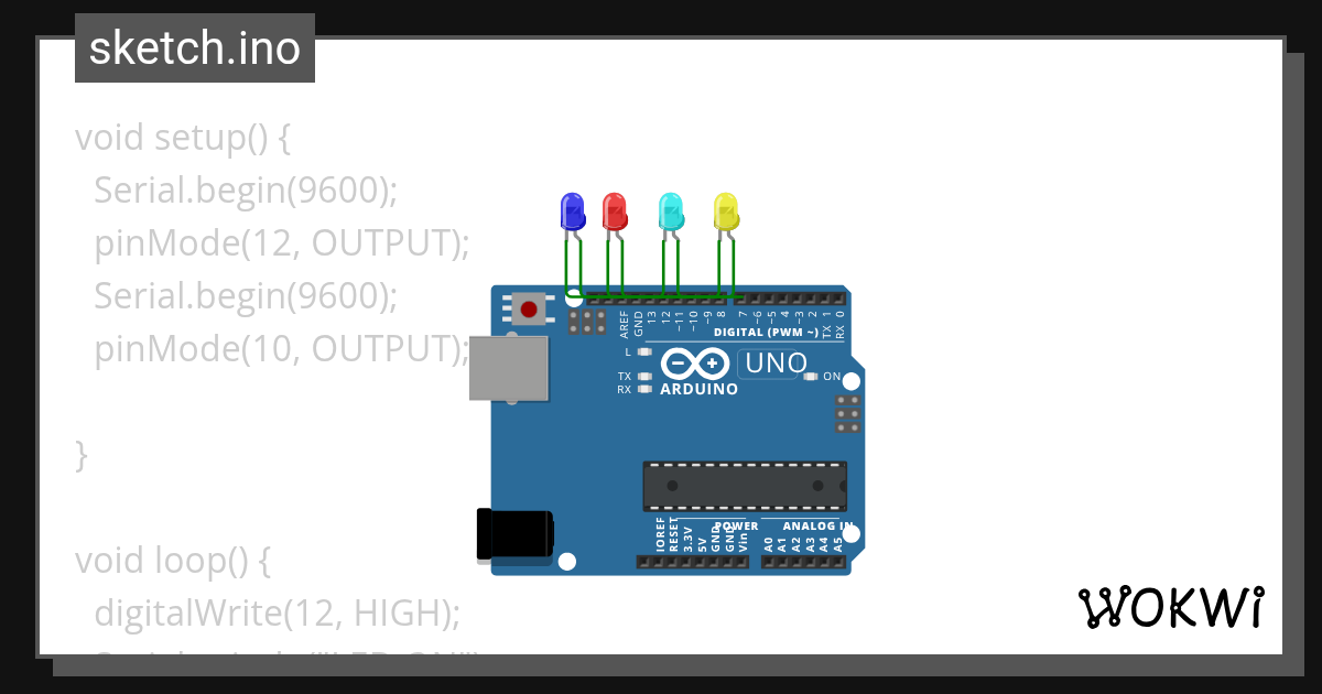 3 LED LIGHT - Wokwi ESP32, STM32, Arduino Simulator