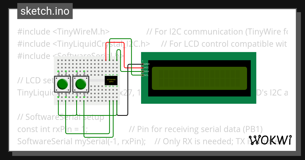 coms using attiny85 - Wokwi ESP32, STM32, Arduino Simulator