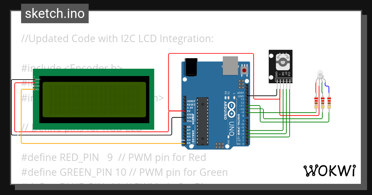 Youtube RGB with Encoder Copy - Wokwi ESP32, STM32, Arduino Simulator