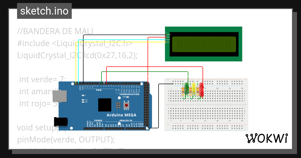 Mali Verde Amarillo Rojo Wokwi Esp32 Stm32 Arduino Simulator 5781