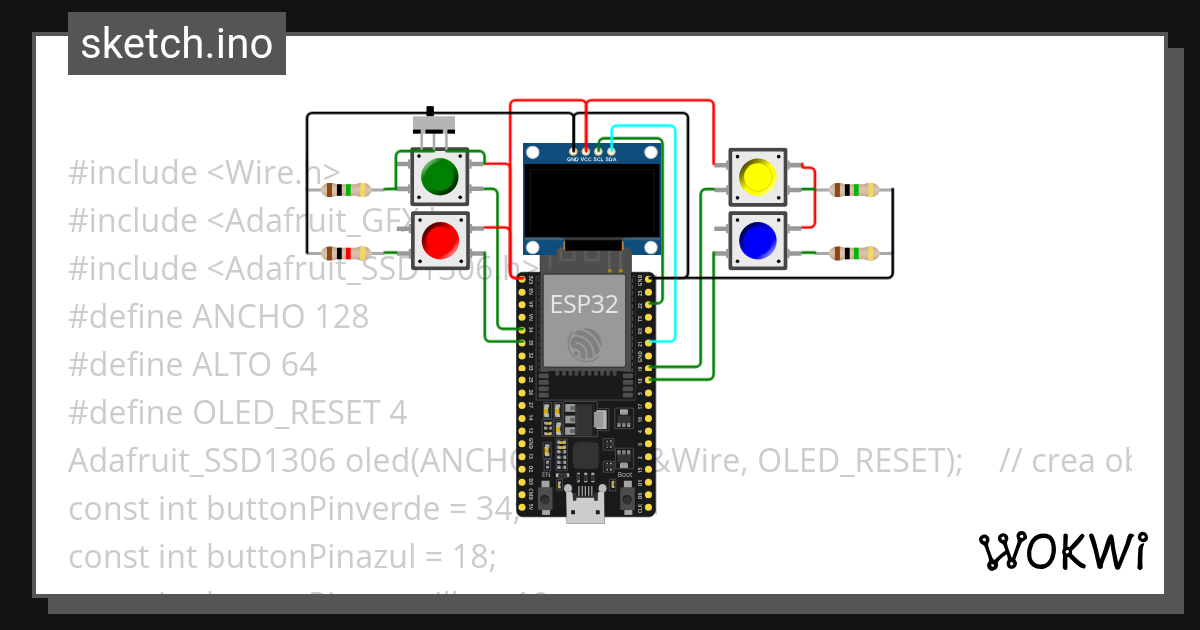 OLEO 32 botones - Wokwi ESP32, STM32, Arduino Simulator