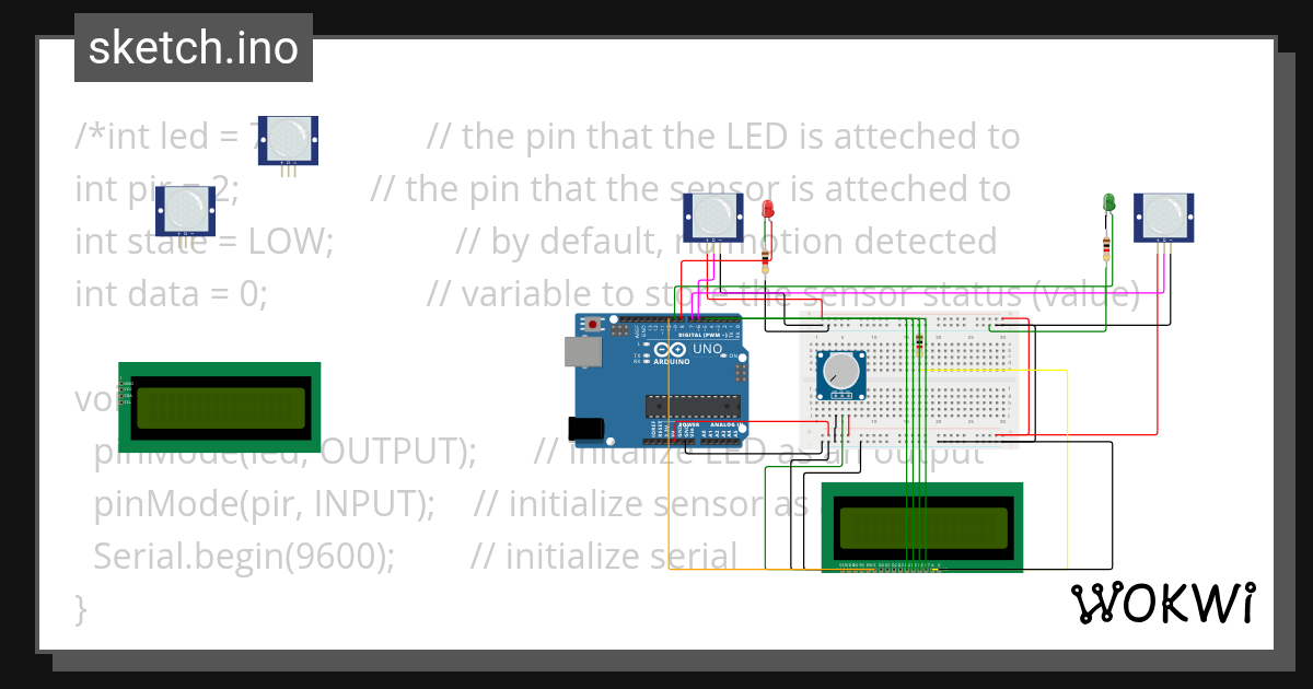 Pendeteksi Gerakan Wokwi Esp32 Stm32 Arduino Simulator 
