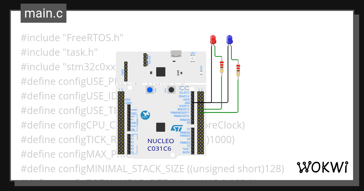 STM32 freertos TP1 etape4 - Wokwi ESP32, STM32, Arduino Simulator