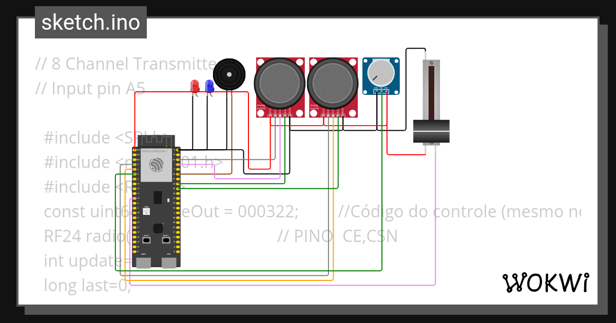 Transmitter - Wokwi ESP32, STM32, Arduino Simulator