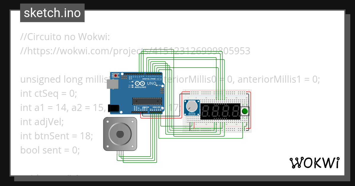 Stepper with display - Wokwi ESP32, STM32, Arduino Simulator