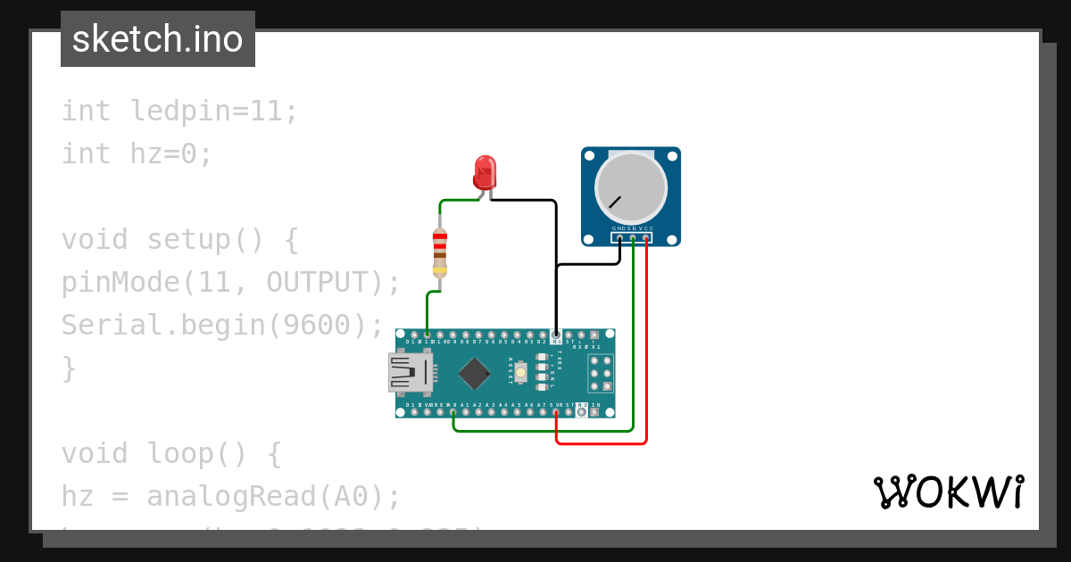 电位器控制灯亮 Copy Wokwi Esp32 Stm32 Arduino Simulator 