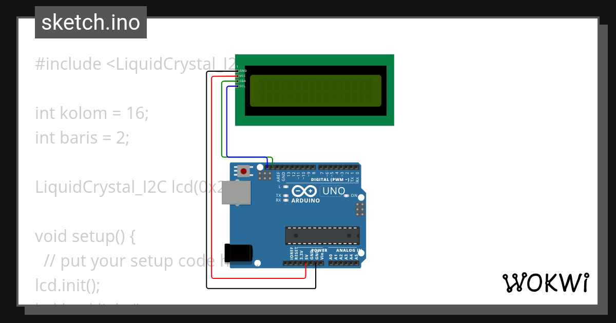 Xiia2 Fahri Running Text Lcd I2c Wokwi Esp32 Stm32 Arduino Simulator 