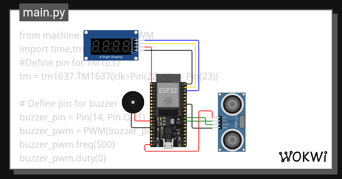 20241121_ultrasonic_lcd_v - Wokwi ESP32, STM32, Arduino Simulator