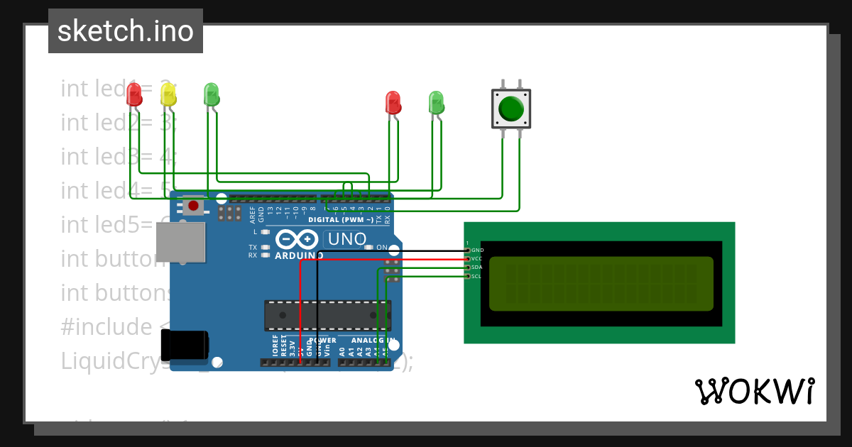 Projek psat lampu jalan - Wokwi ESP32, STM32, Arduino Simulator