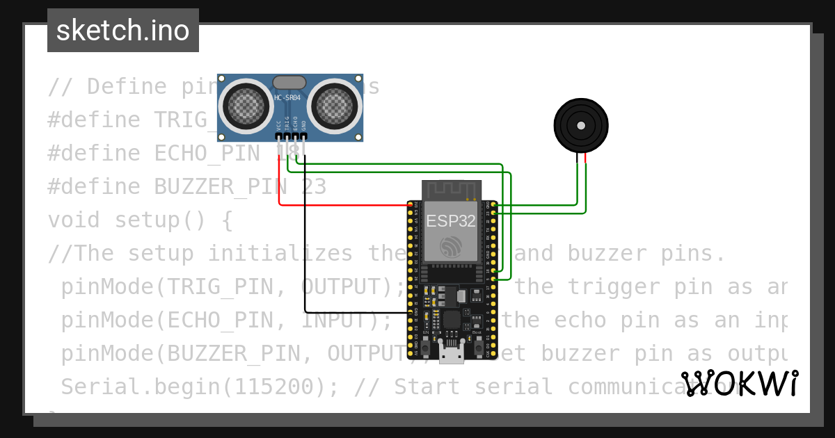 Car Reverse Sensor Beep Wokwi Esp32 Stm32 Arduino Simulator 7653