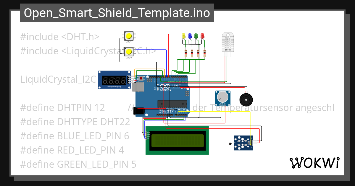 DHT22 - LCD-Anzeige Copy - Wokwi ESP32, STM32, Arduino Simulator