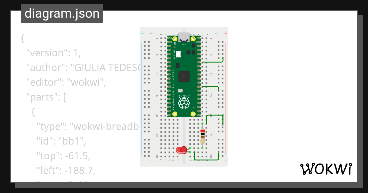 led controllato da scheda 2 - Wokwi ESP32, STM32, Arduino Simulator